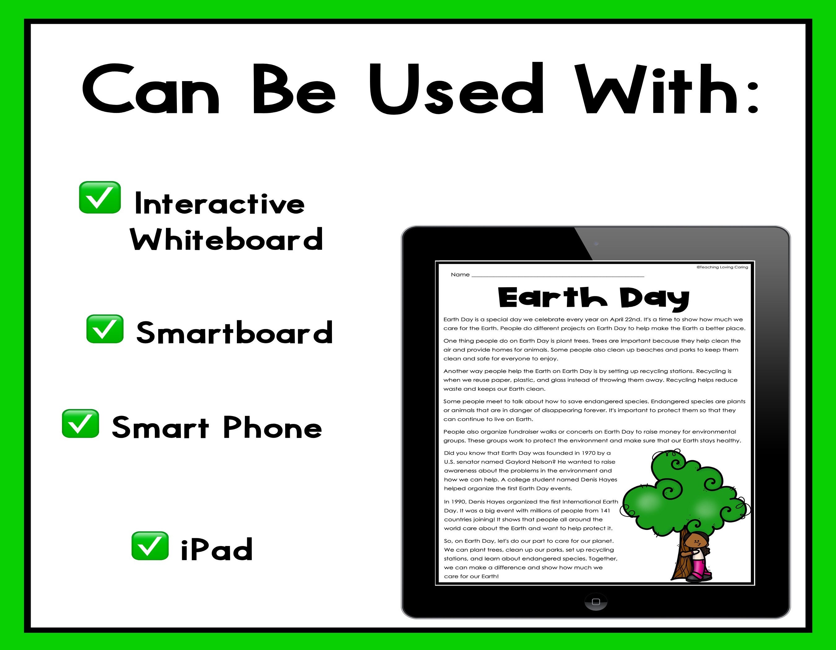 Earth Day Reading Comprehension Activities - Etsy