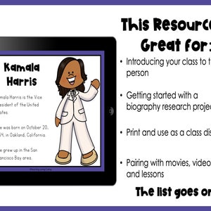 Women's History Reading Comprehension Kamala Harris - Etsy