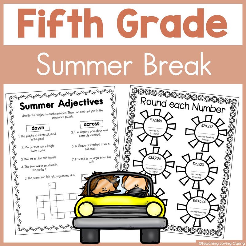 Sjp2ca.org Entering Grade 5 Summer Packet.pdf - Etsy Canada