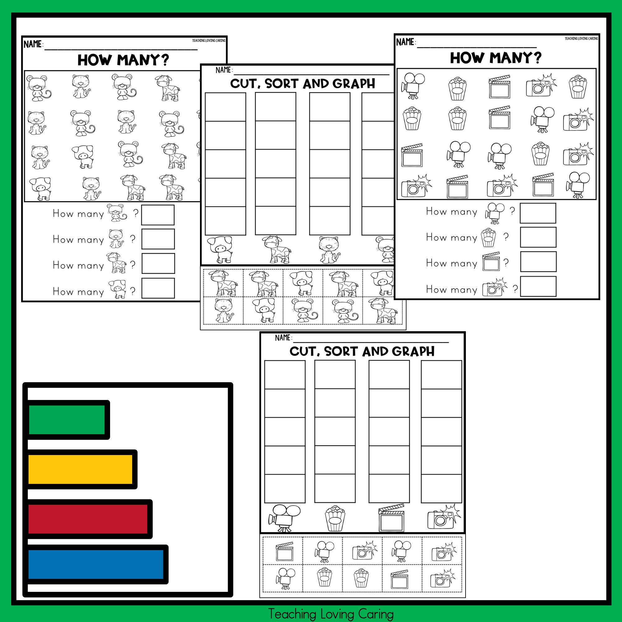 Kindergarten Measurement and Data Math Worksheets - Etsy