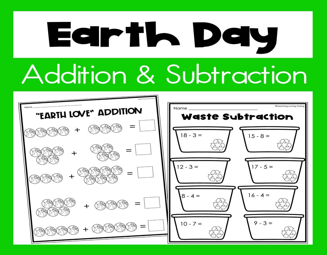 Earth Day Differentiated Addition and Subtraction Math Activities - Etsy
