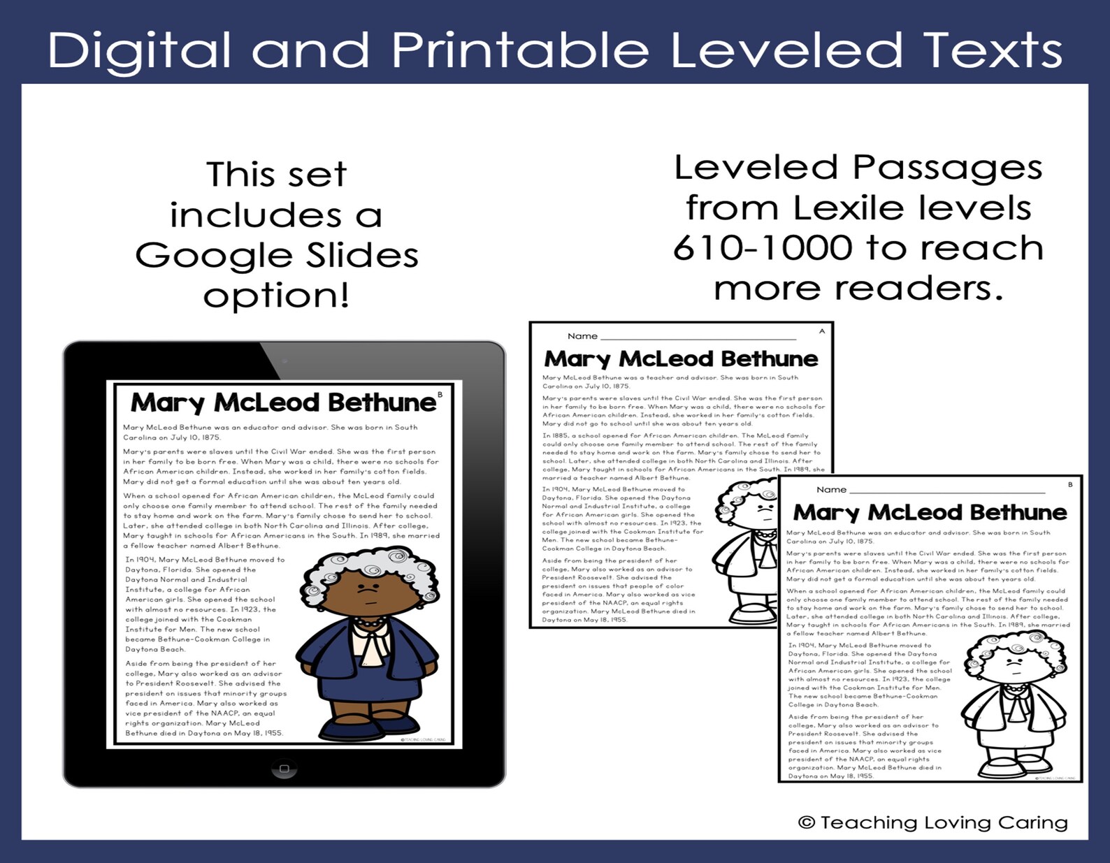 Black History | Women's History | Reading Comprehension | Mary Mcleod ...