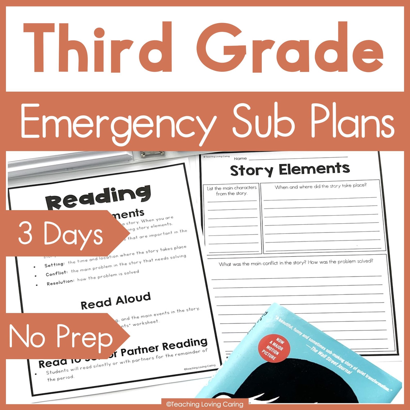 Third Grade Emergency Sub Plans for Back to School Sub Binder or Sub ...