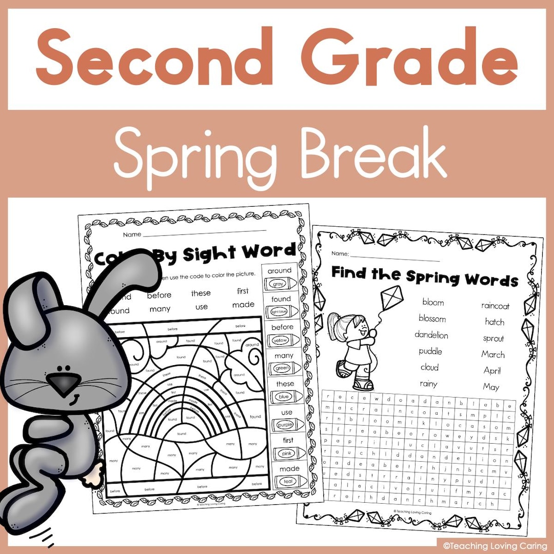 Second Grade Spring Break Packet Independent Spring Themed Worksheets ...