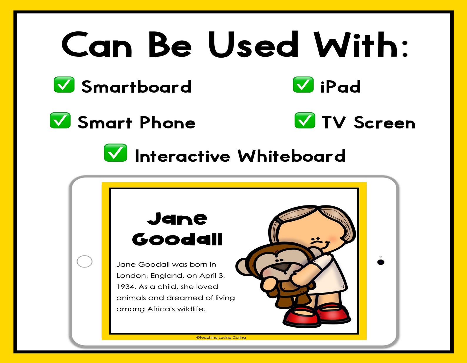 Women's History Reading Comprehension Jane Goodall - Etsy