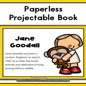 Women's History Reading Comprehension Jane Goodall - Etsy
