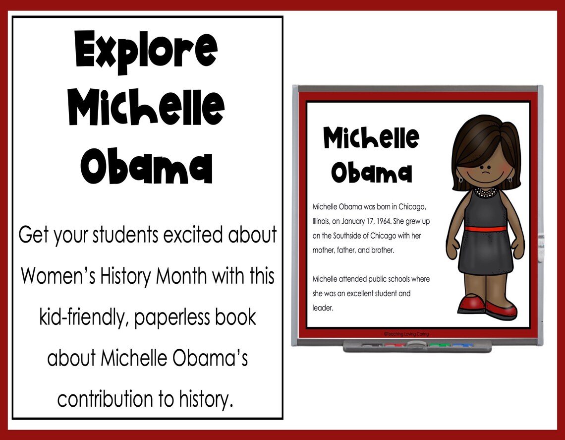 Women's History Reading Comprehension Michelle Obama - Etsy