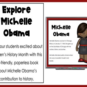 Women's History Reading Comprehension Michelle Obama - Etsy