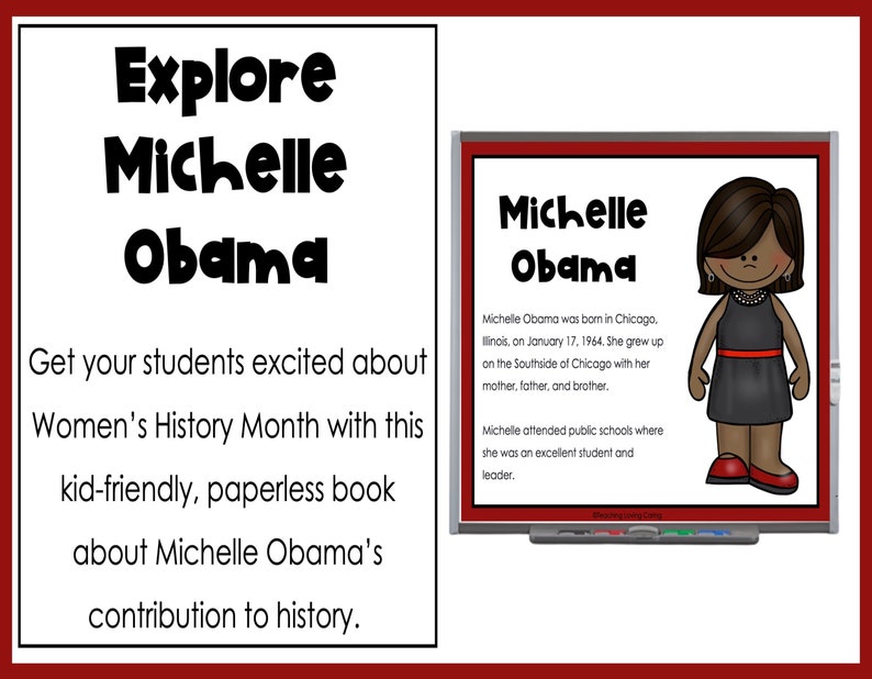 Women's History Reading Comprehension Michelle Obama - Etsy