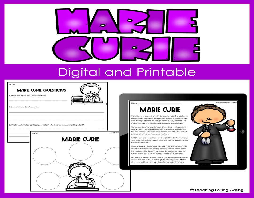 Marie Curie Women's History Reading Comprehension - Etsy