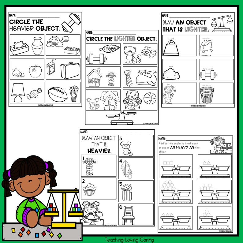 Kindergarten Measurement and Data Math Worksheets - Etsy