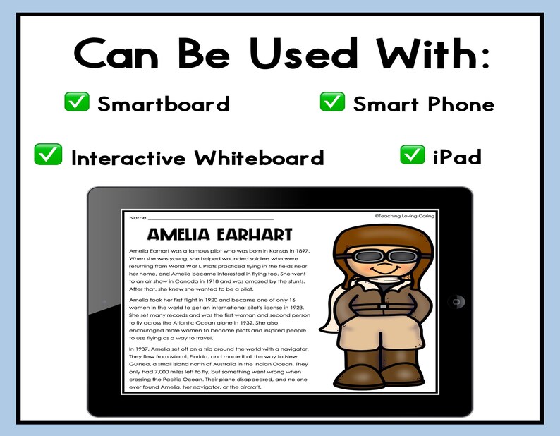 Amelia Earhart Women's History Reading Comprehension - Etsy