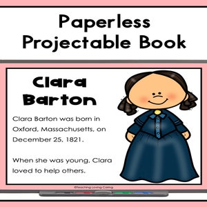 Women's History Reading Comprehension Clara Barton - Etsy