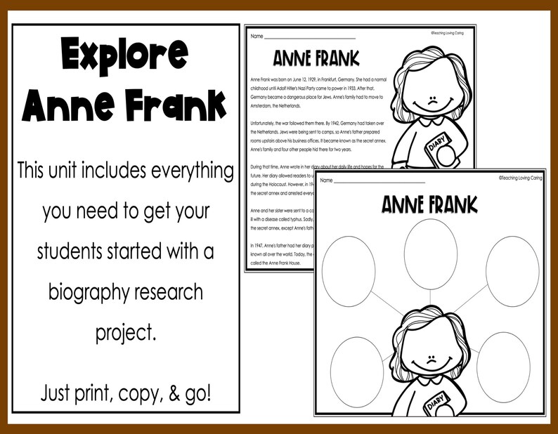 Anne Frank Women's History Reading Comprehension - Etsy