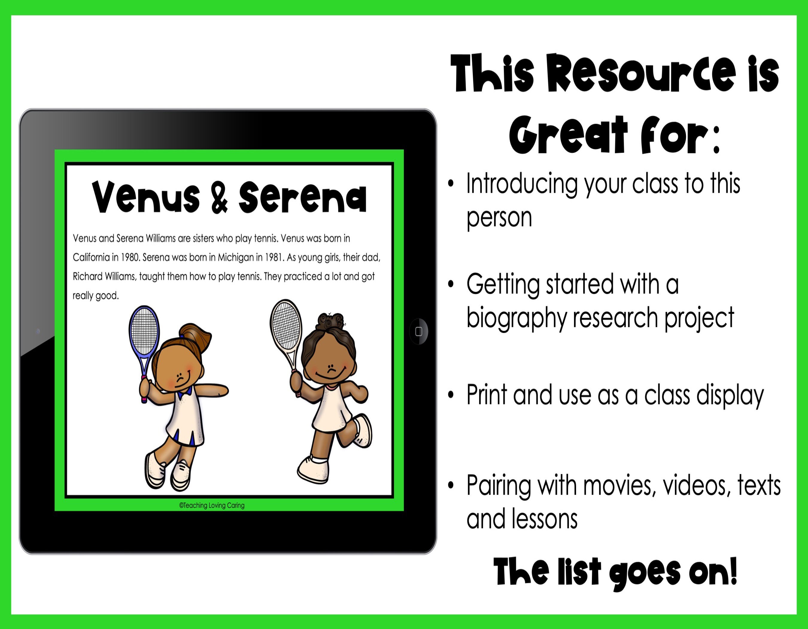 Women's History Reading Comprehension Venus and Serena Williams - Etsy