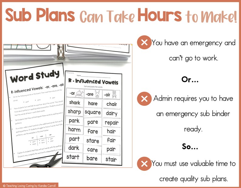 Third Grade Emergency Sub Plans for Back to School Sub Binder or Sub ...