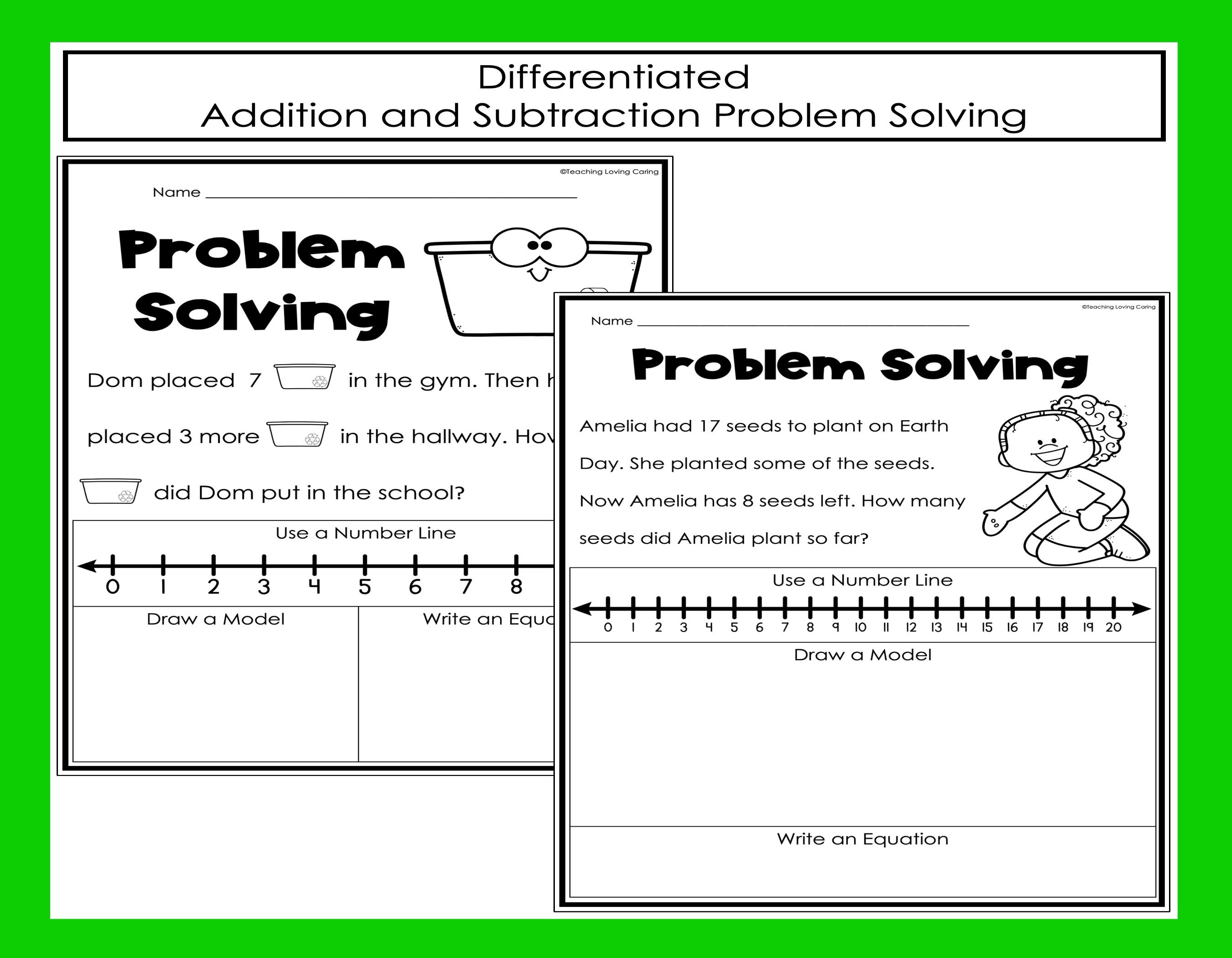 Earth Day Differentiated Addition and Subtraction Math Activities - Etsy