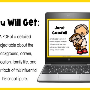 Women's History Reading Comprehension Jane Goodall - Etsy