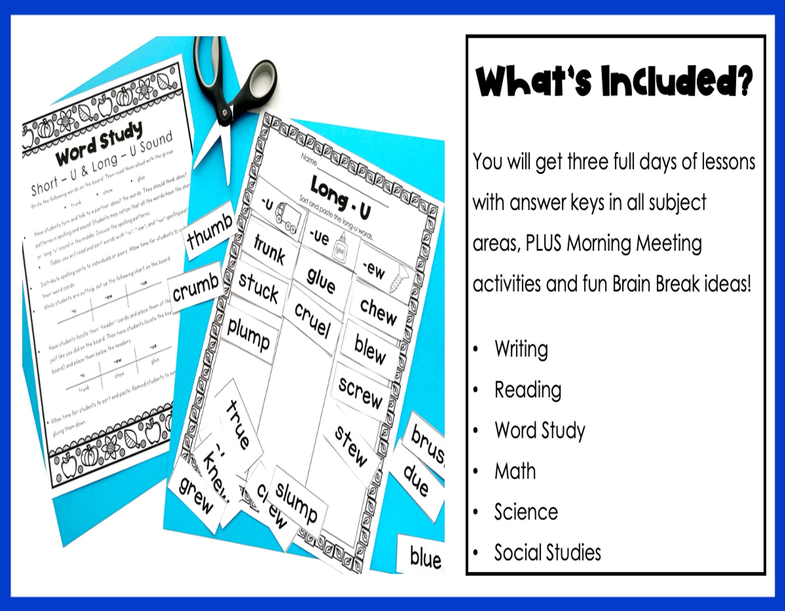 Third Grade Emergency Sub Plans - Etsy