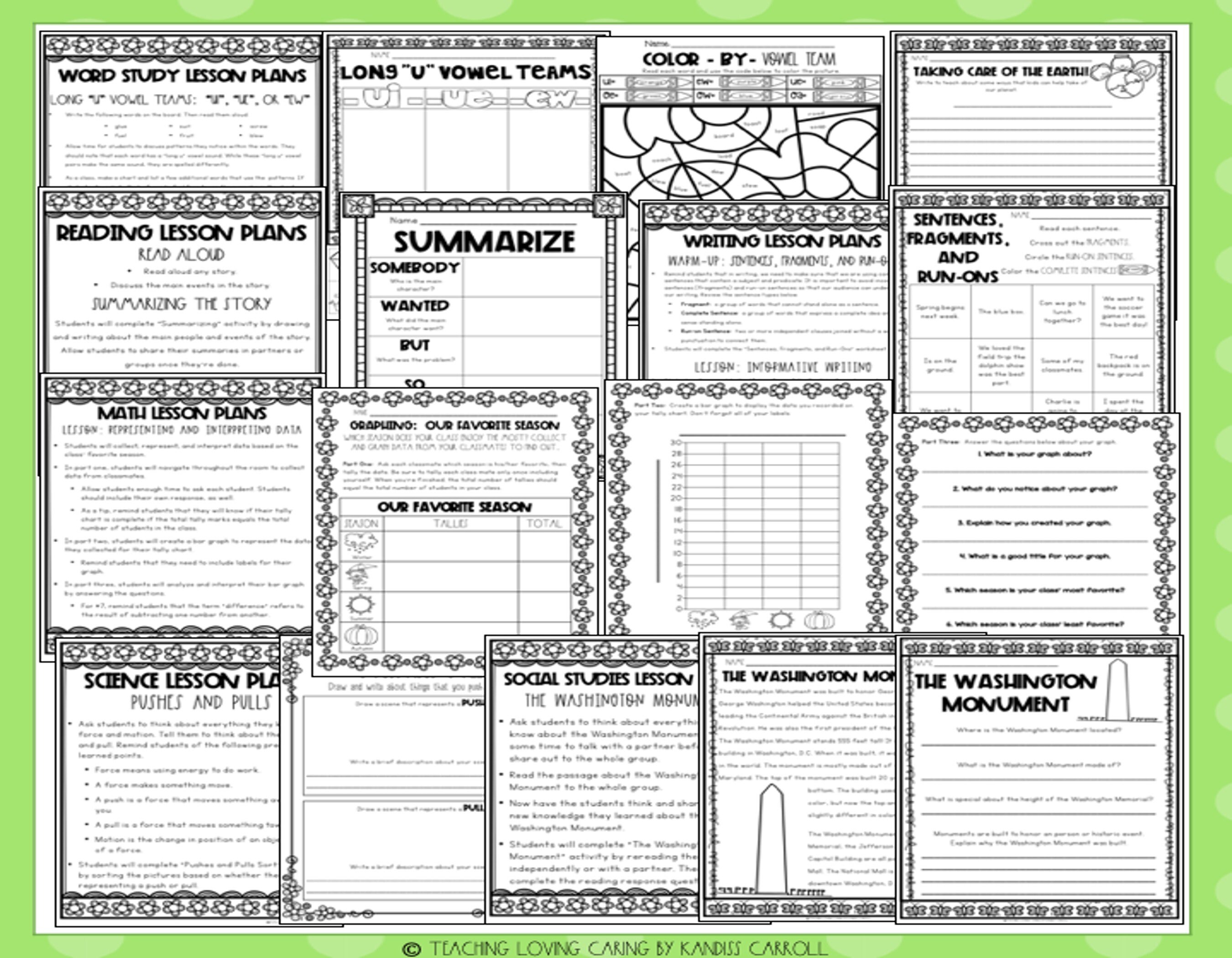 Second Grade Emergency Sub Plans Spring - Etsy