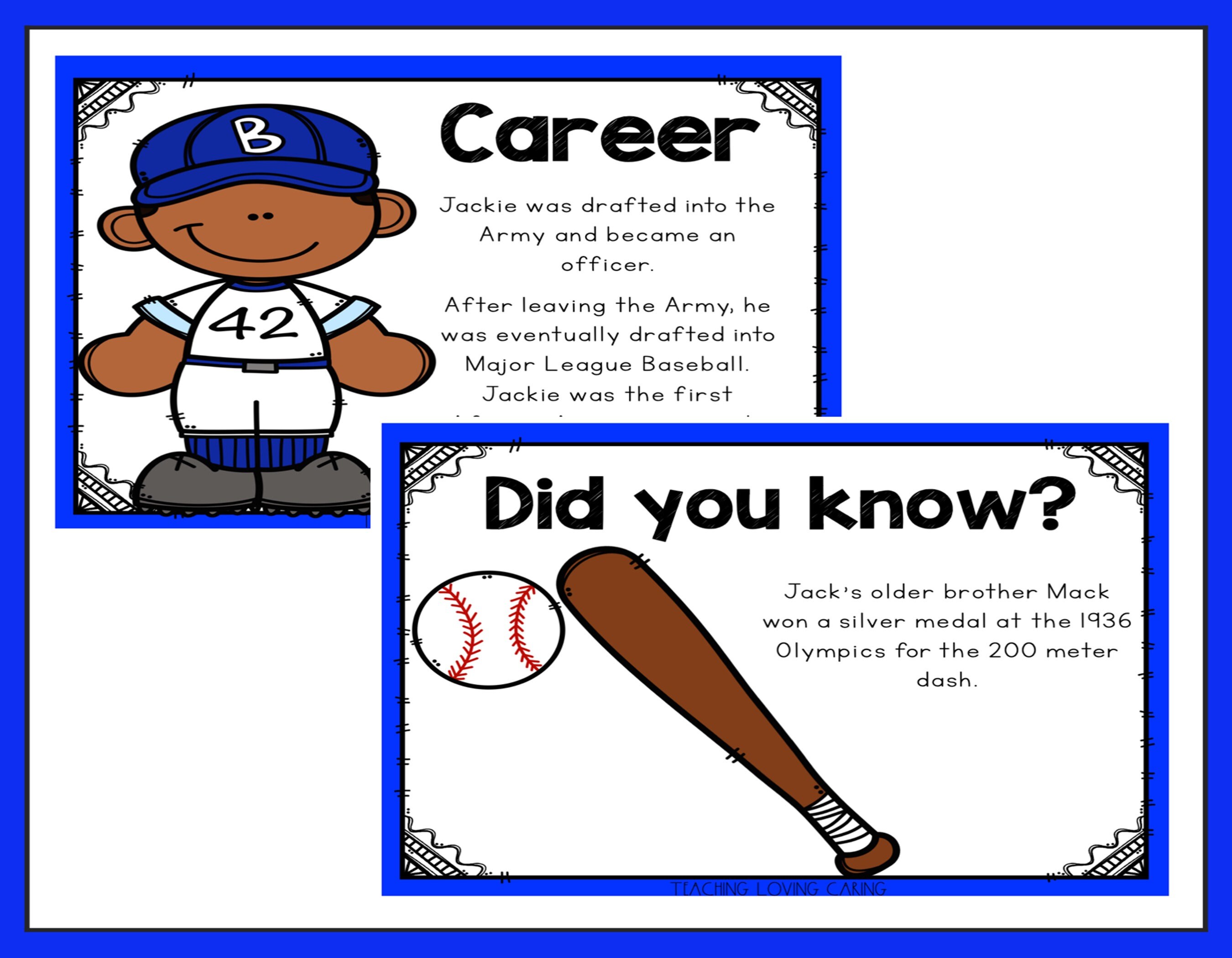Black History Month Reading Comprehension All About Jackie Robinson - Etsy