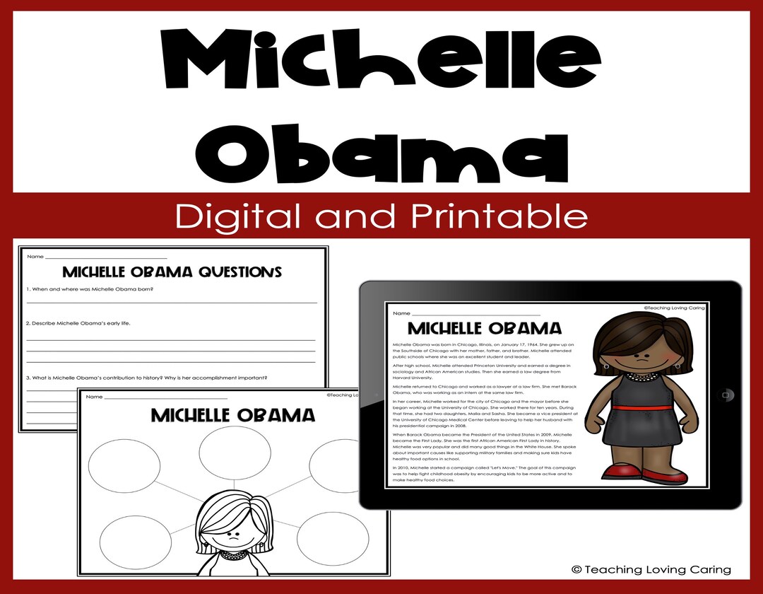 Michelle Obama Women's History Reading Comprehension - Etsy