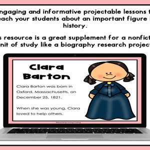 Women's History Reading Comprehension Clara Barton - Etsy