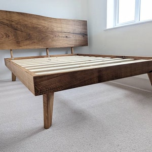 Solid Oak King Size Bed Frame, Country Style,rustic,solid Oak,handmade,oak Headboard,king Size ...