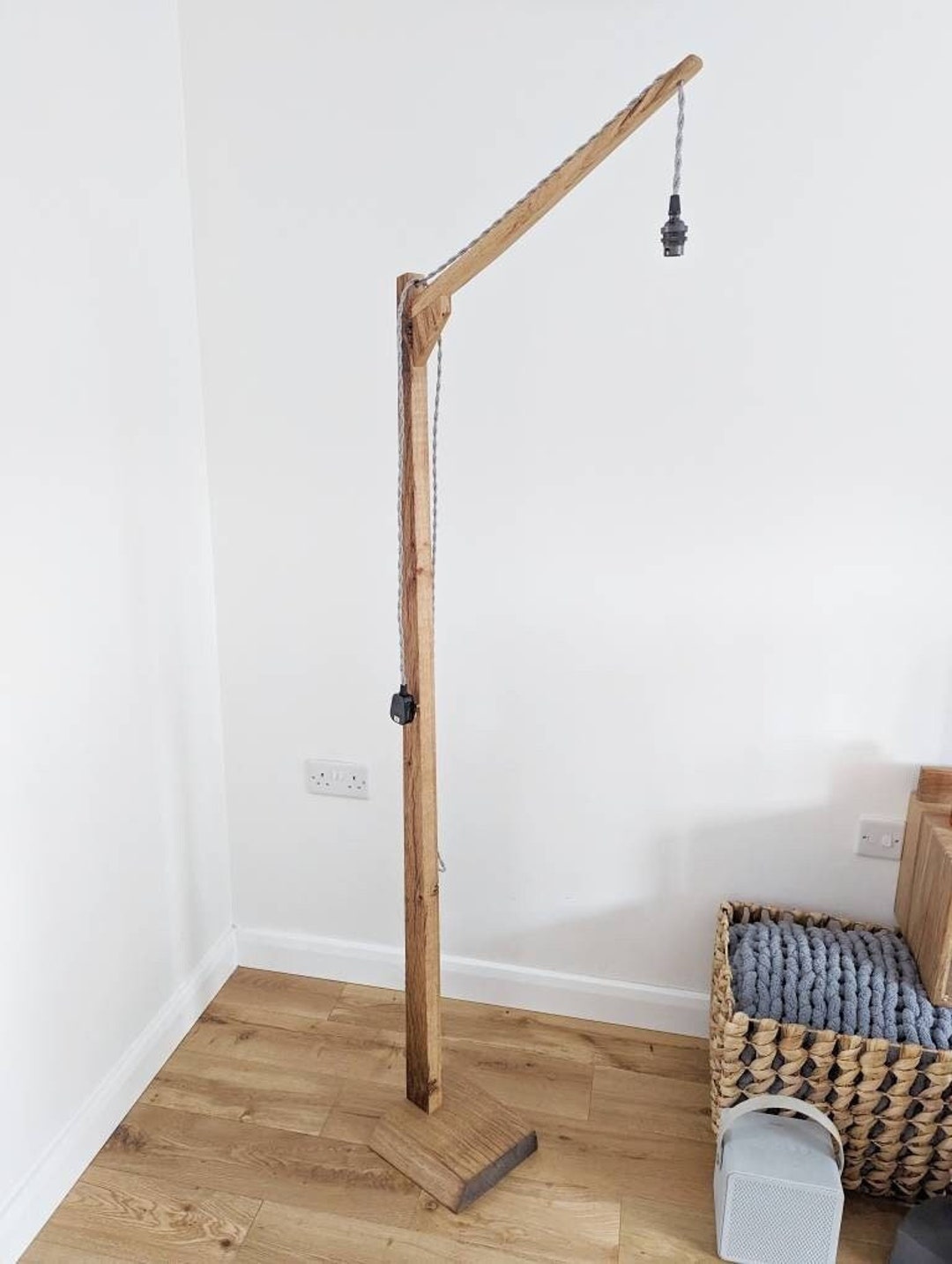 Rustic Floor Stand Lamp, Solid Oak Lamp, Vintage Rustic Style SOLD ...