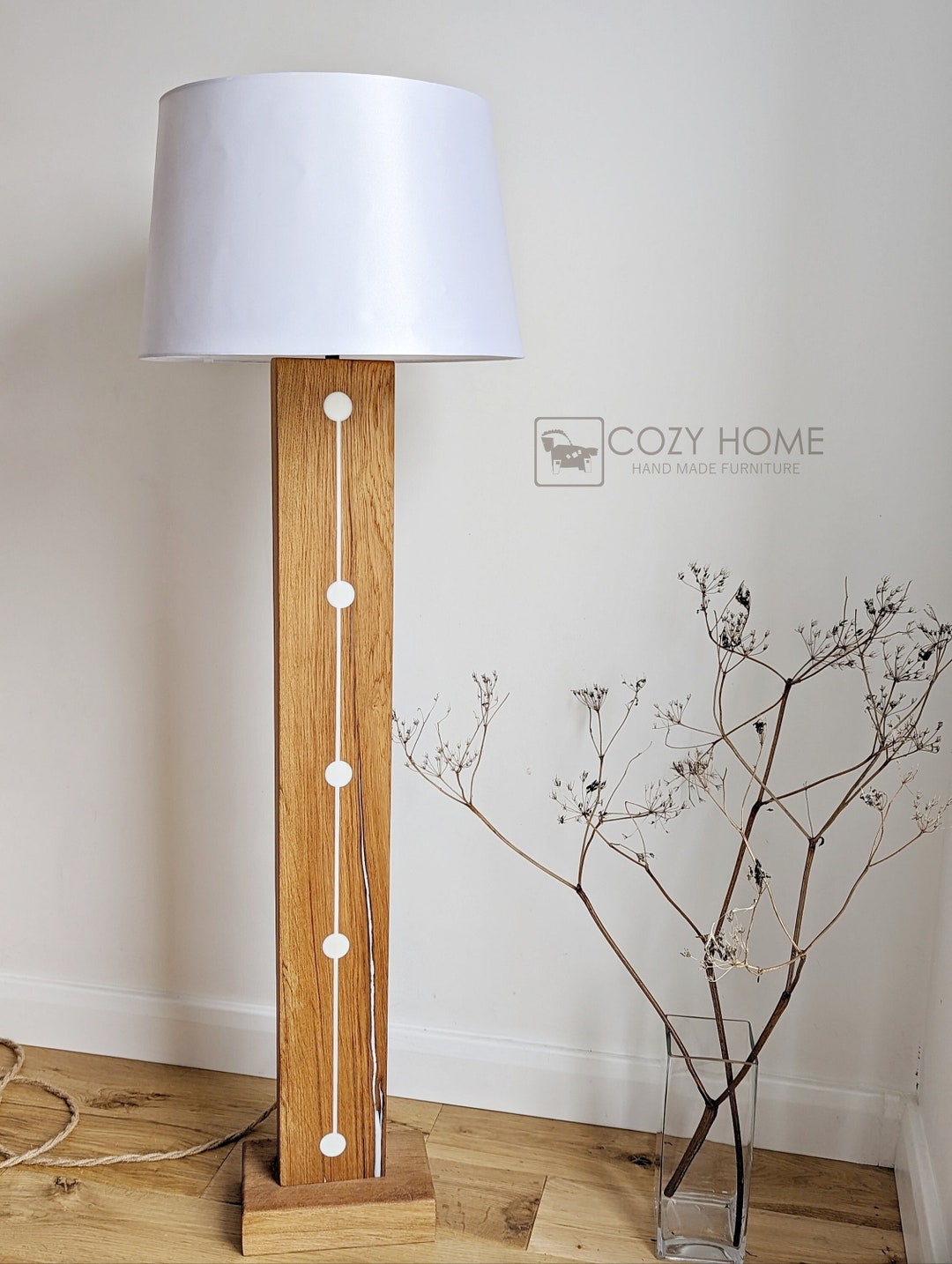 Floor Stand Lamp, Solid Oak Lamp, Vintage Rustic Style SOLD WITHOUT ...