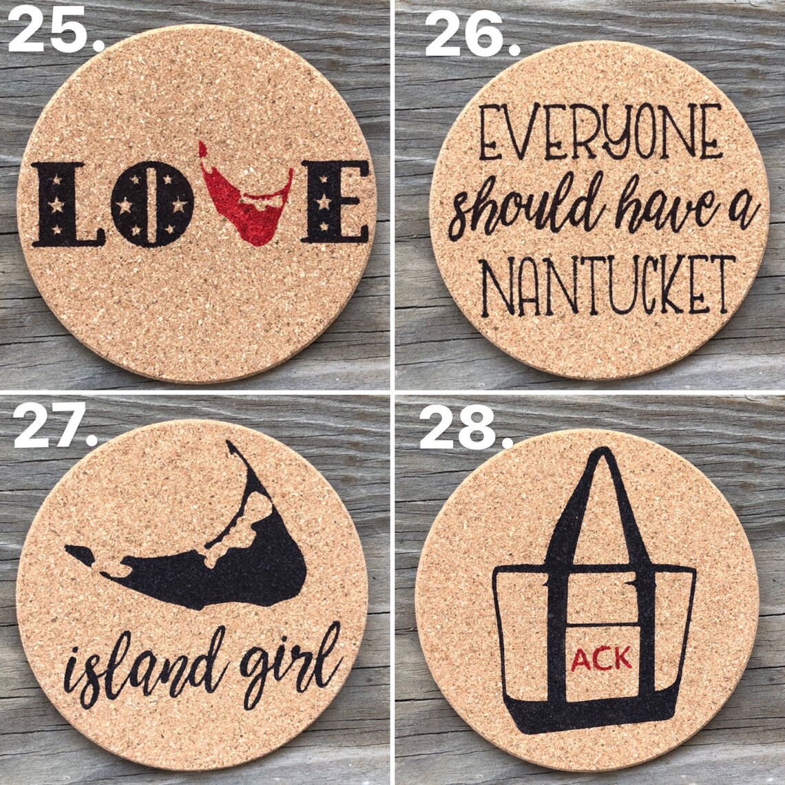 Nantucket Coasters Nantucket Gifts Nantucket Nantucket | Etsy