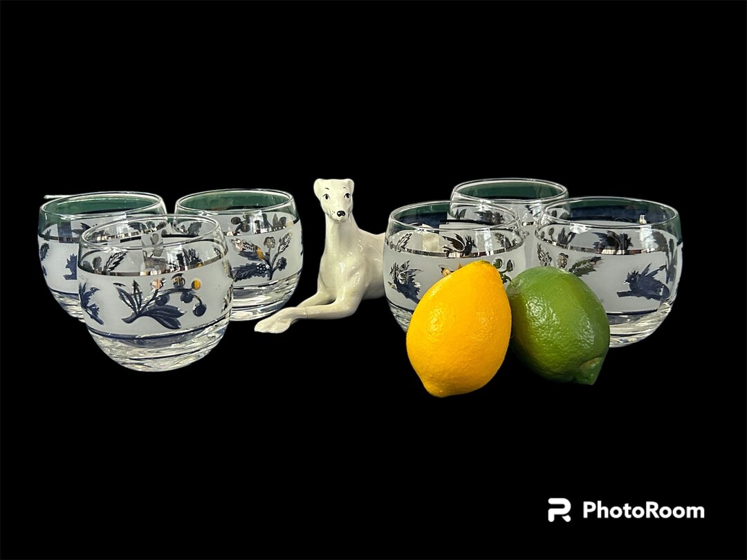 MCM Barware, Libby FROSTED GOLDEN Foliage, and Birds, Gold Gilt Trim ...