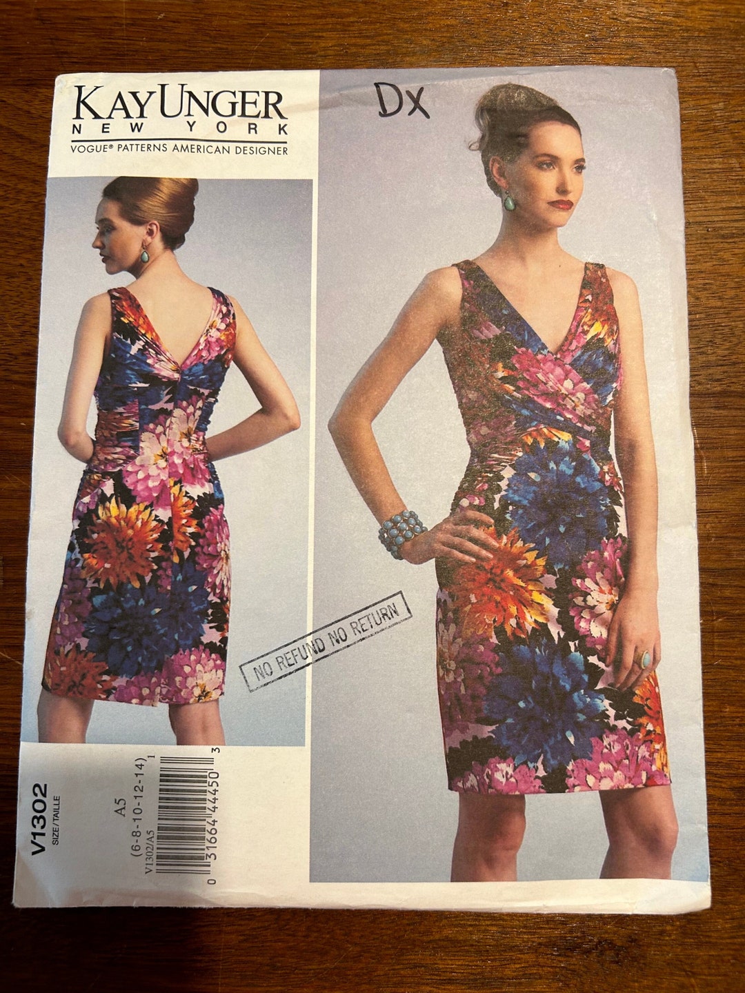VOGUE # 1302, American Designer, KAY UNGER New York, Size A5 (6-8-10-12 ...