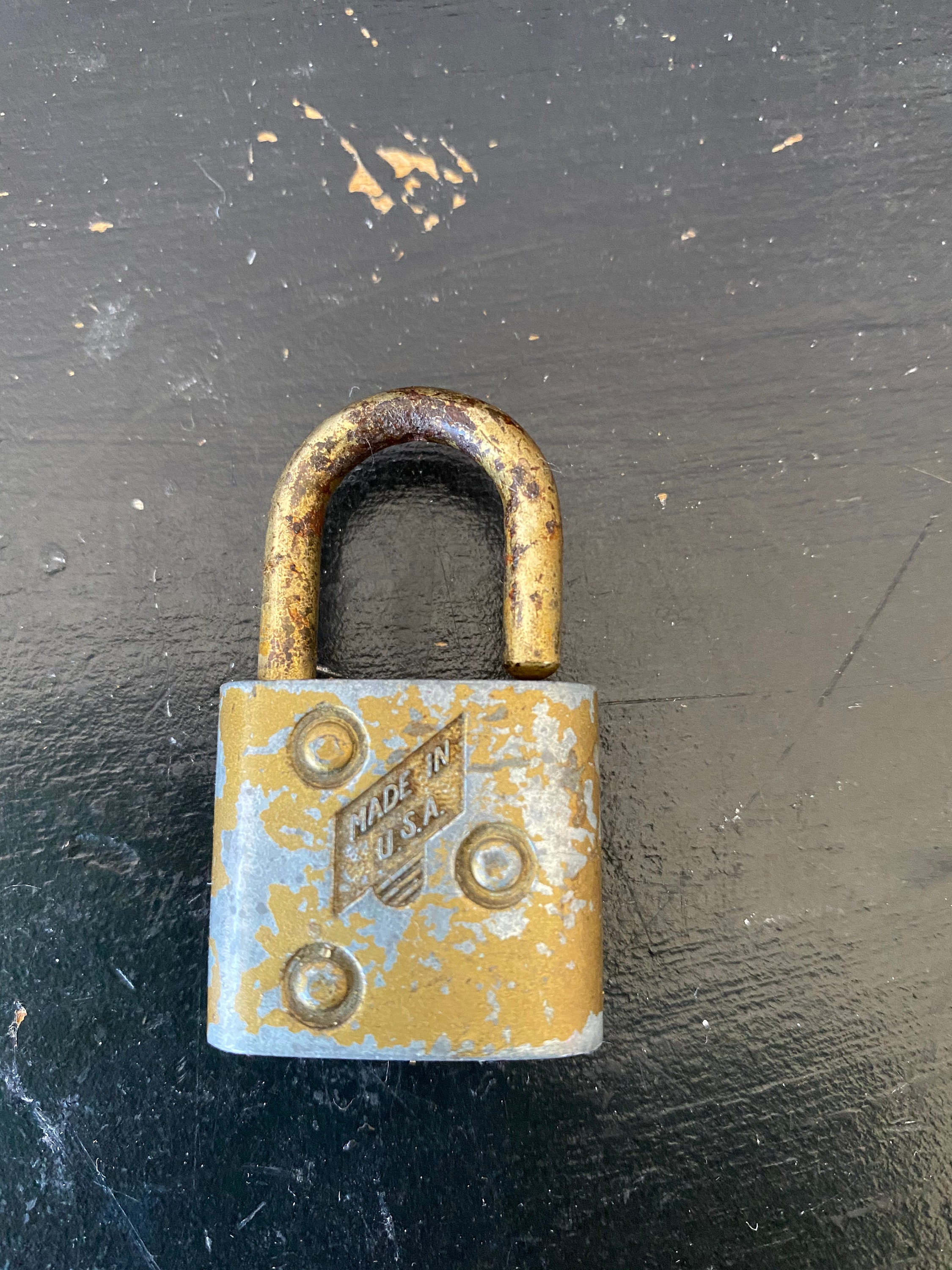 VINTAGE SLAYMAKER ART Deco Brass Padlock. with Key | Etsy