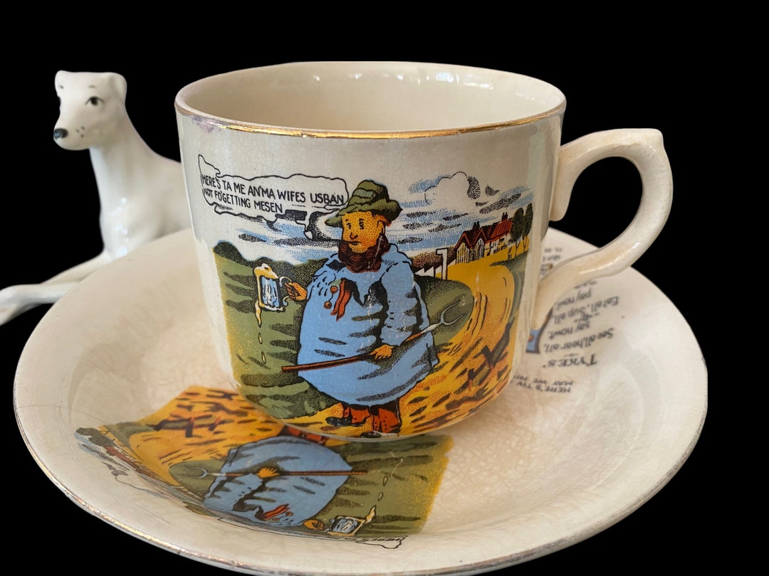Vintage TYKES' MOTTO, Mug and Saucer, British Anchor Pottery, Made in ...