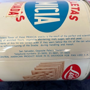 Vintage, Advertising Tin, LIDO CRACKER TIN, San Salvador, A Central ...