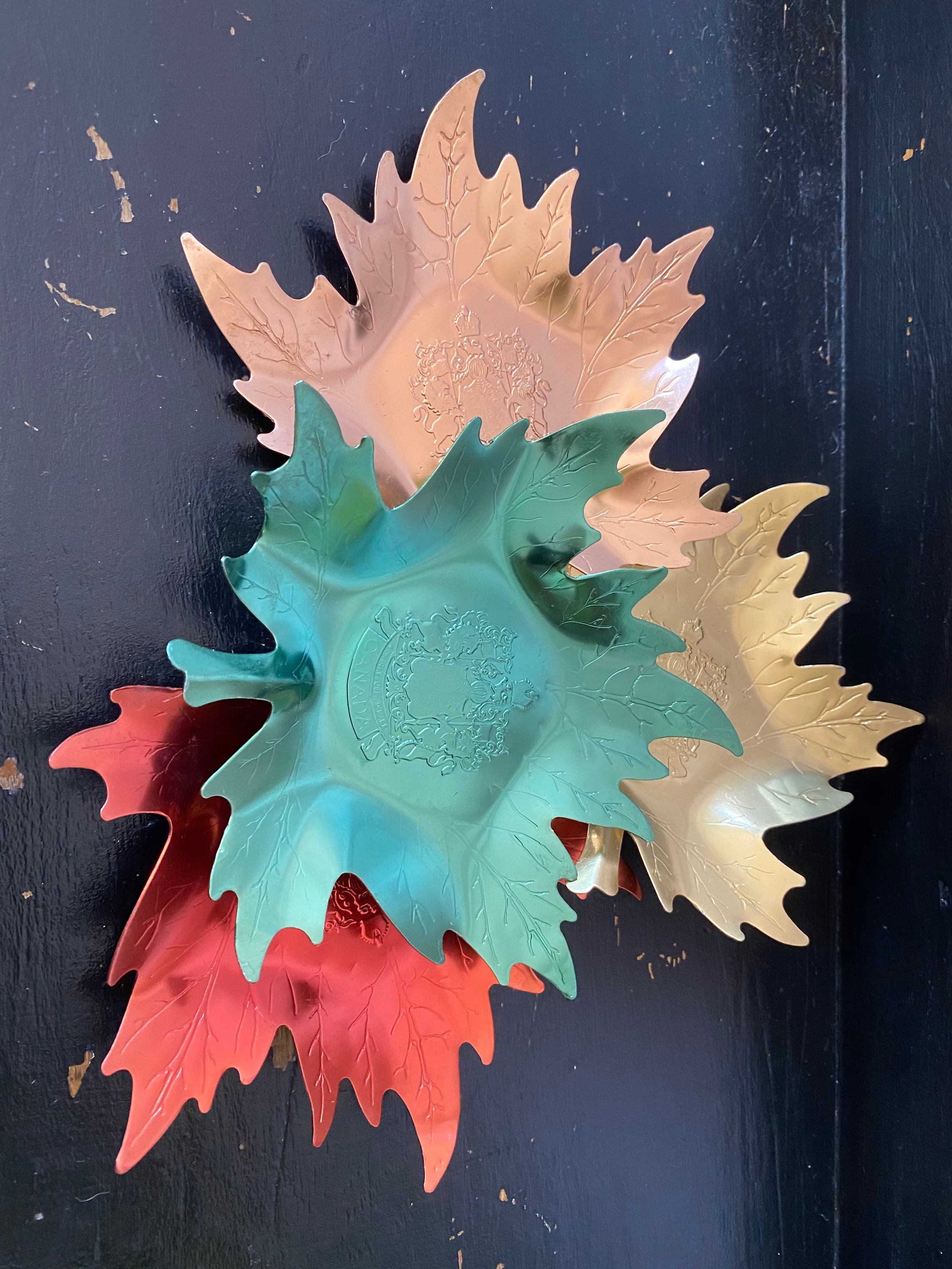 Vintage Aluminium Maple Leaf Coasters Set of 4 Embossed | Etsy