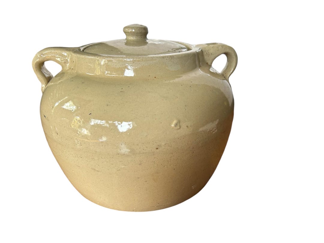 Vintage, Large, MEDALTA Potteries, BEAN POT, 4 Quart, Two Handles, With ...