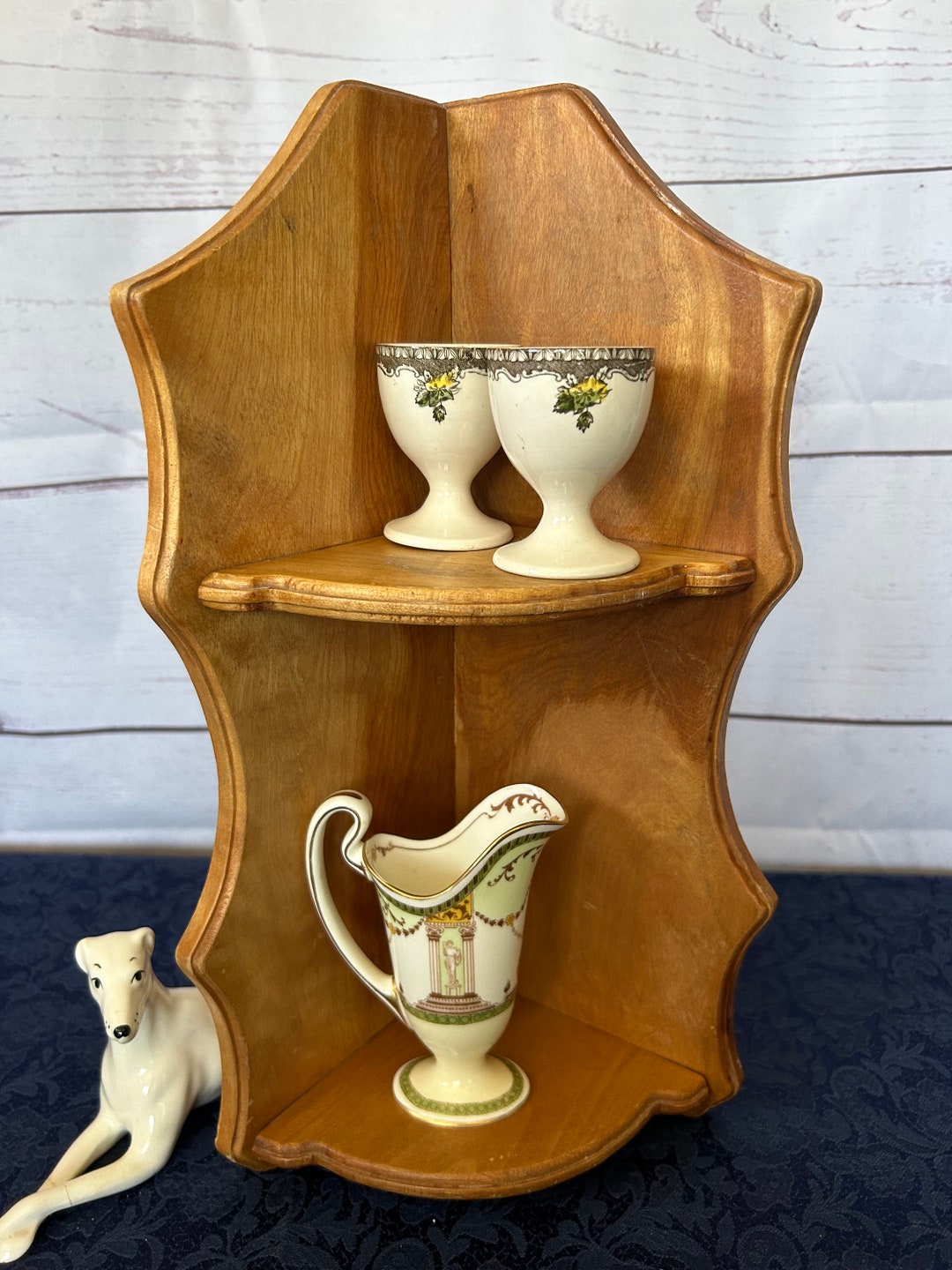 Vintage, WORD CORNER SHELF, 15' High, 6" Deep, Small Display Shelf ...