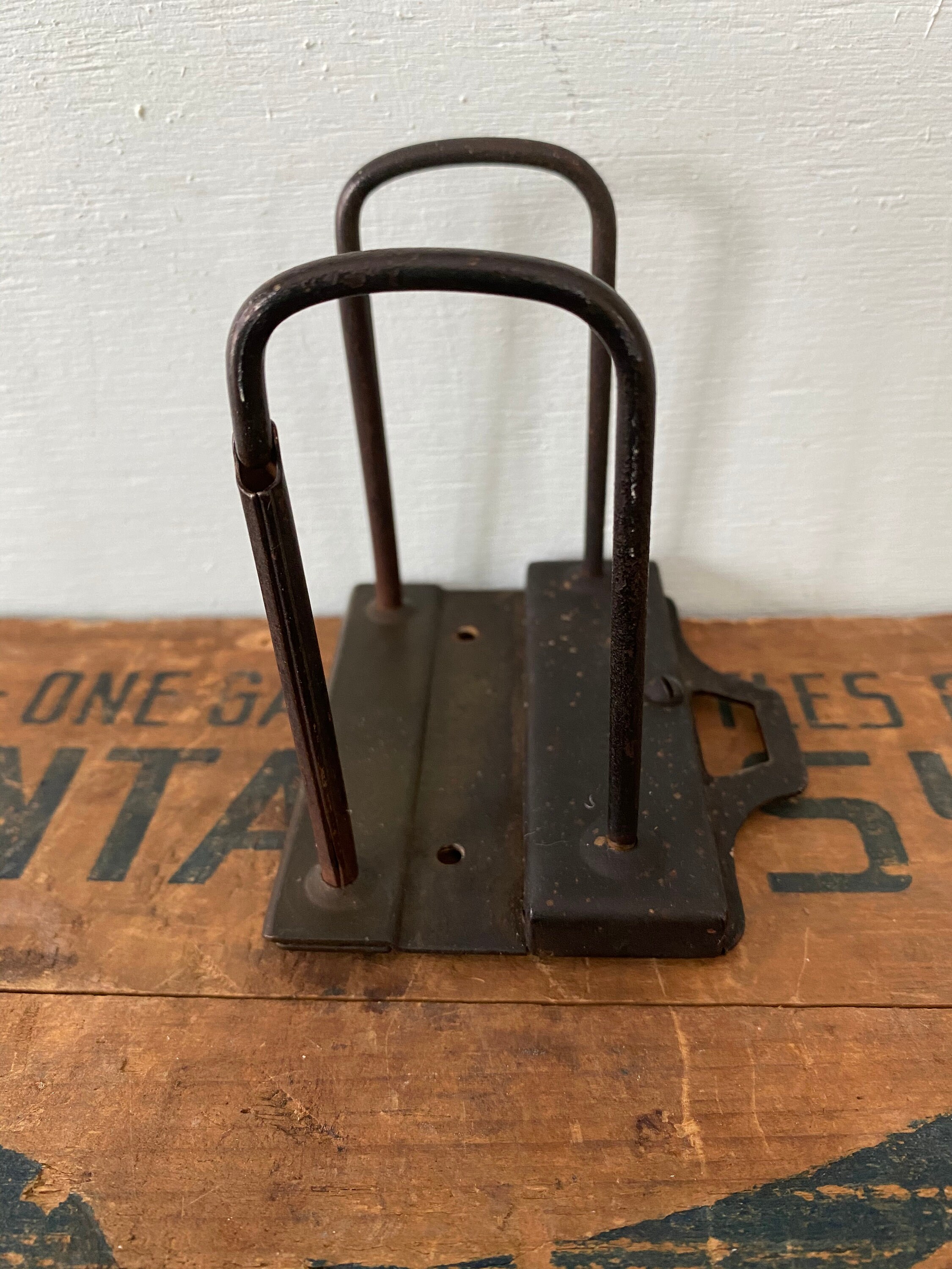 Vintage METAL RECEIPT HOLDER Paper organizer Office Files | Etsy