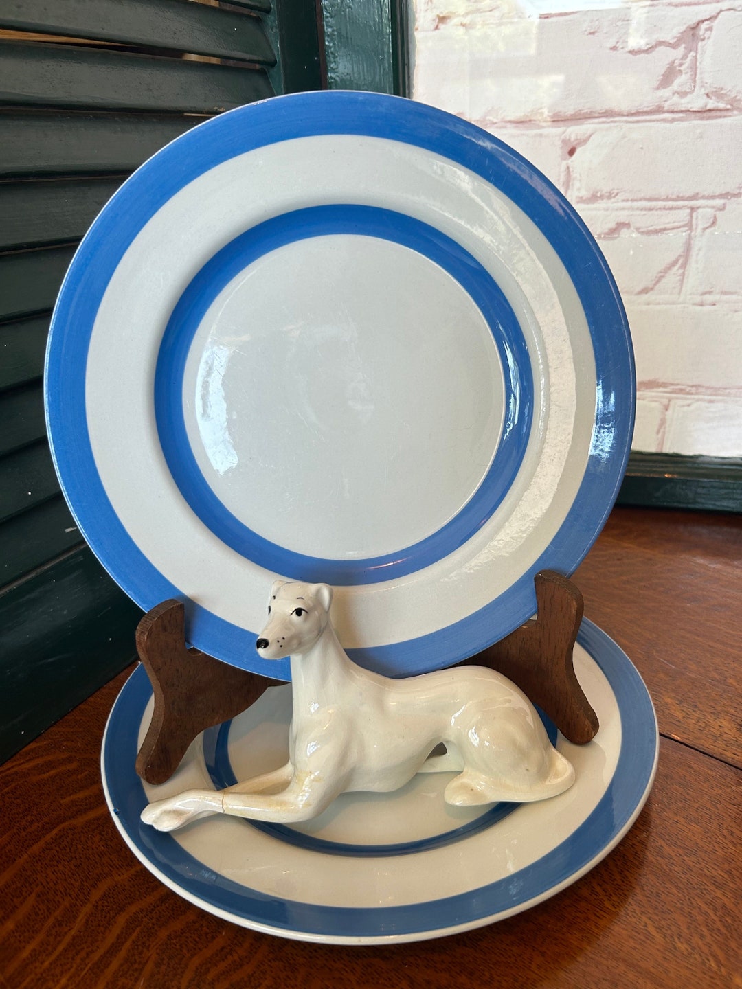 Vintage, 2 BLUE and WHITE, CORNISH Kitchen Ware, Dinner Plates, T G ...