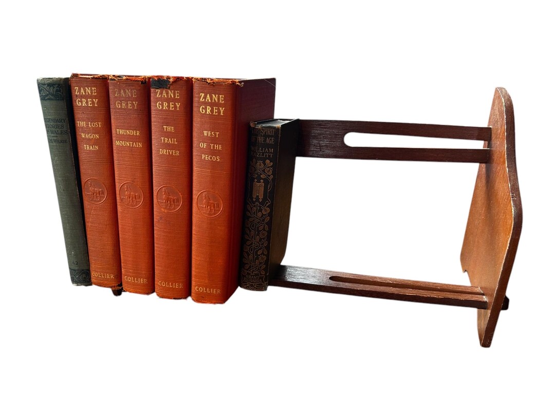 Vintage, WOOD BOOK HOLDER, Desk Top Style, Library Décor, Book Lover ...
