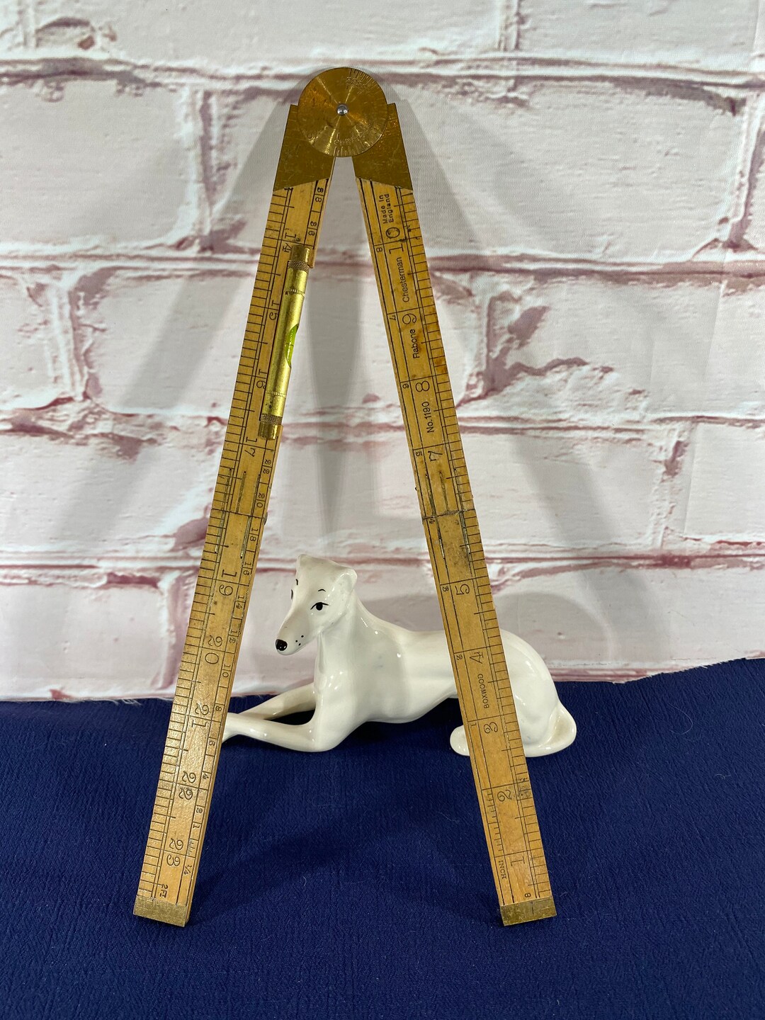 Antique BOXWOOD and BRASS, RABONE Ruler With Spirit Level and Angle ...