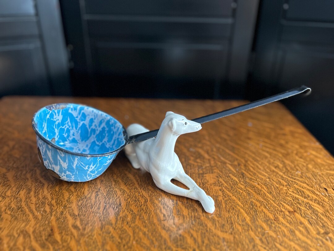 Vintage, Blue and White, ENAMELWARE Ladle,shabby Style Decor - Etsy