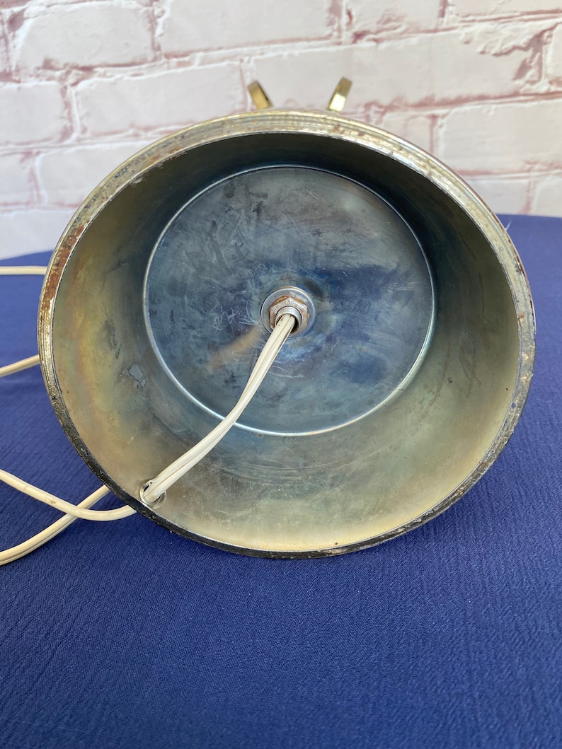1950's Atomic Table Lamp: Black & Gold Ceramic, Brass Accents - Etsy