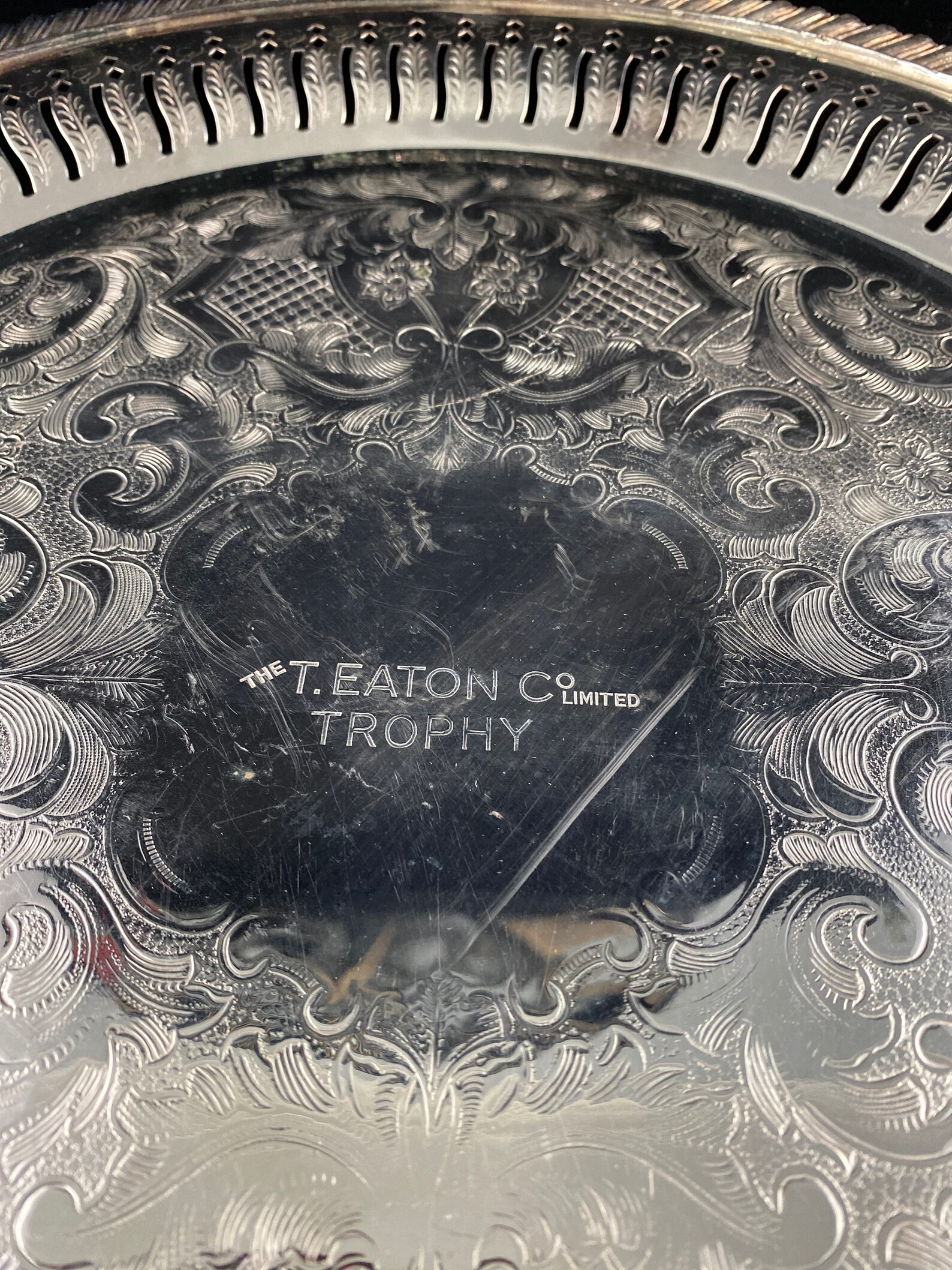 Vintage T EATON CO TROPHY Silver Plate Tray 14.5 | Etsy