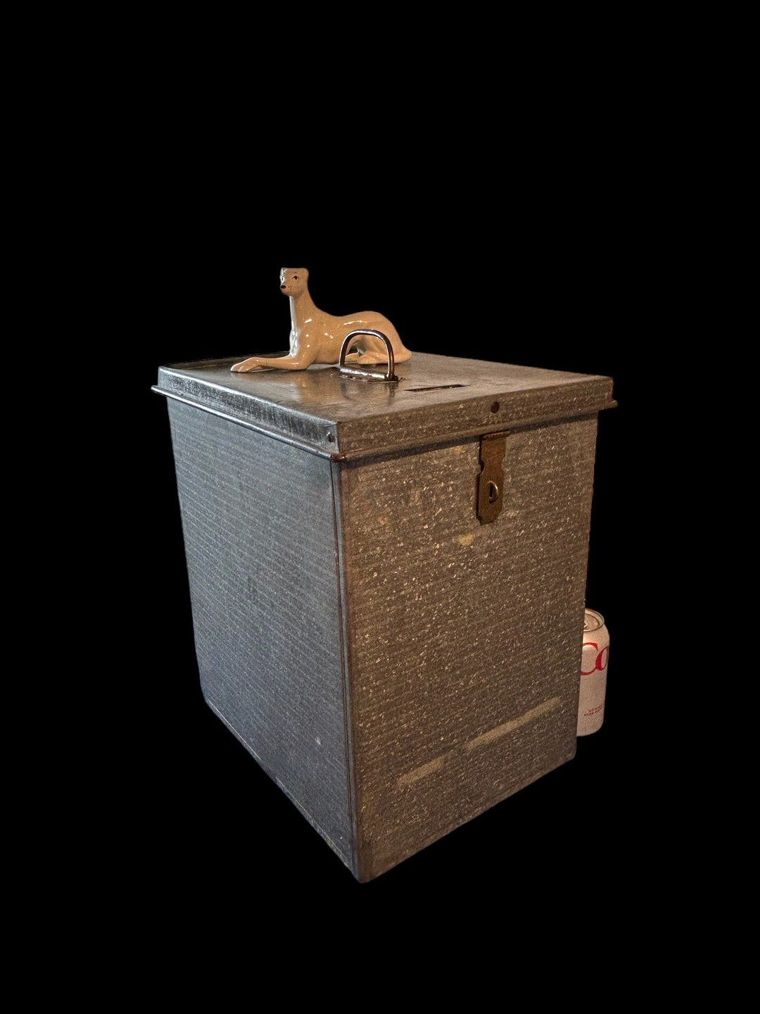 Vintage, GALVANIZED BALLOT BOX, Large Metal Suggestion Box, 12 X 13 X ...