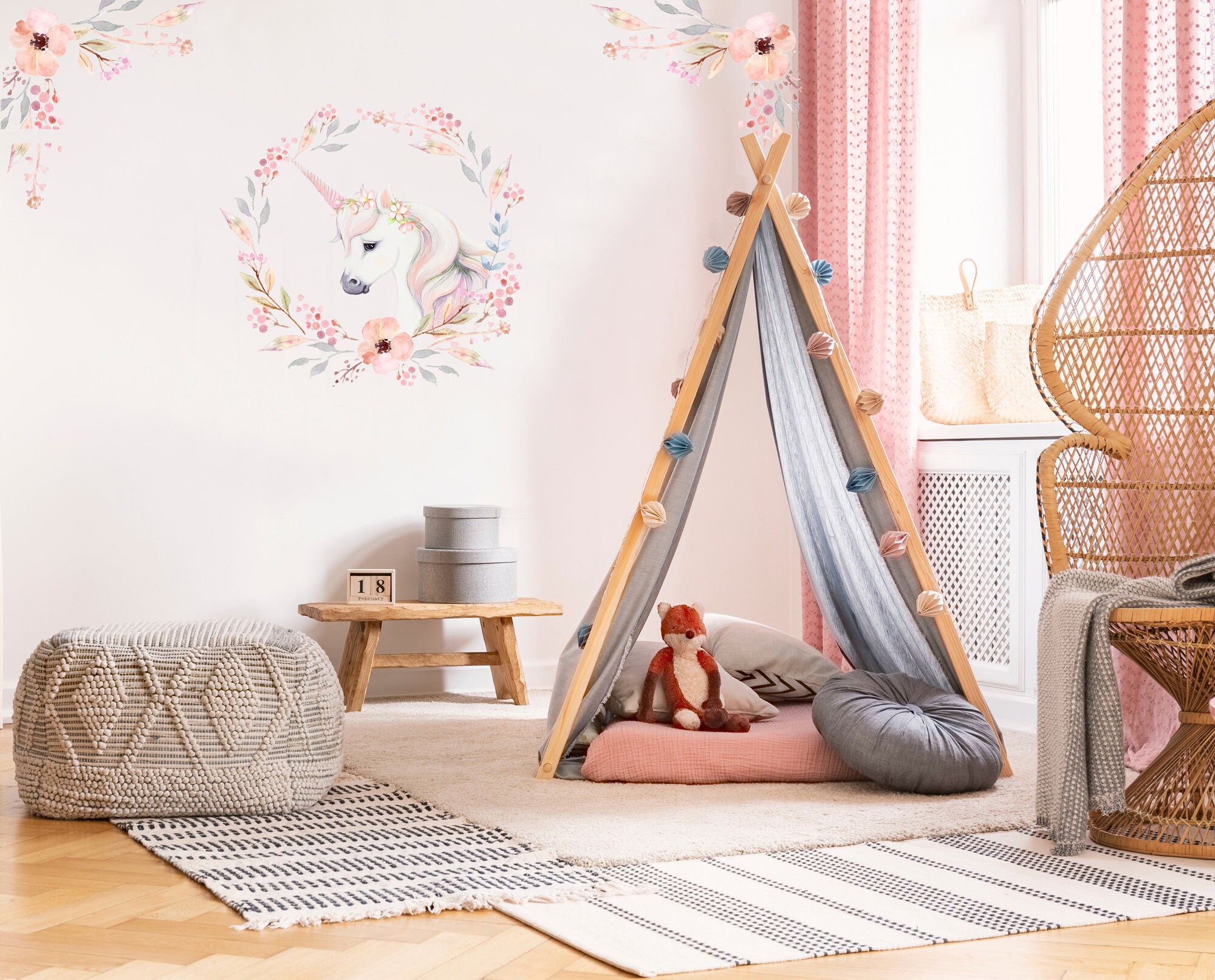 Unicorn Wall Decal Unicorn Decals Unicorn Wall Stickers - Etsy