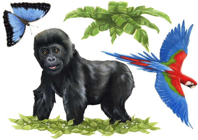 Jungle Wall Decals Jungle Wall Stickers Jungle Decals - Etsy