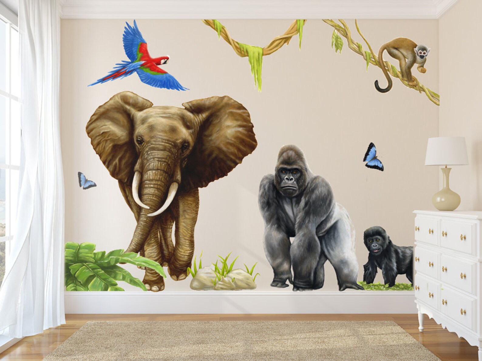 Jungle Wall Decals Jungle Wall Stickers Jungle Decals - Etsy